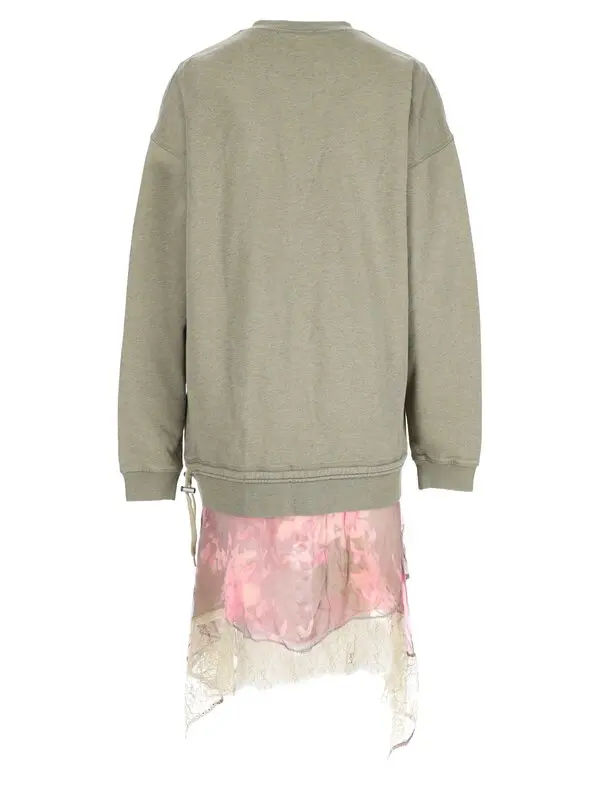 DIESEL® Abito In Felpa Con Gonna In Chiffon E Pizzo