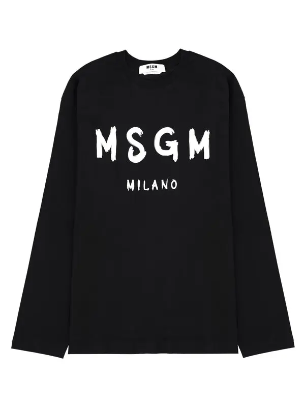 MSGM T-shirt In Cotone Con Logo - Black