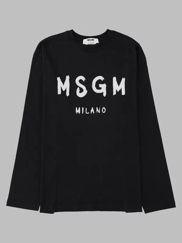 MSGM T-shirt In Cotone Con Logo - Black