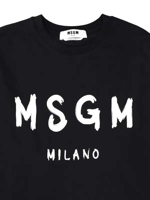 MSGM T-shirt In Cotone Con Logo - Black