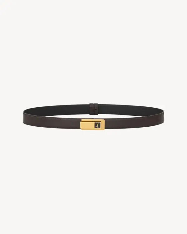Saint Laurent Charniere Buckle Belt In Smooth Leather