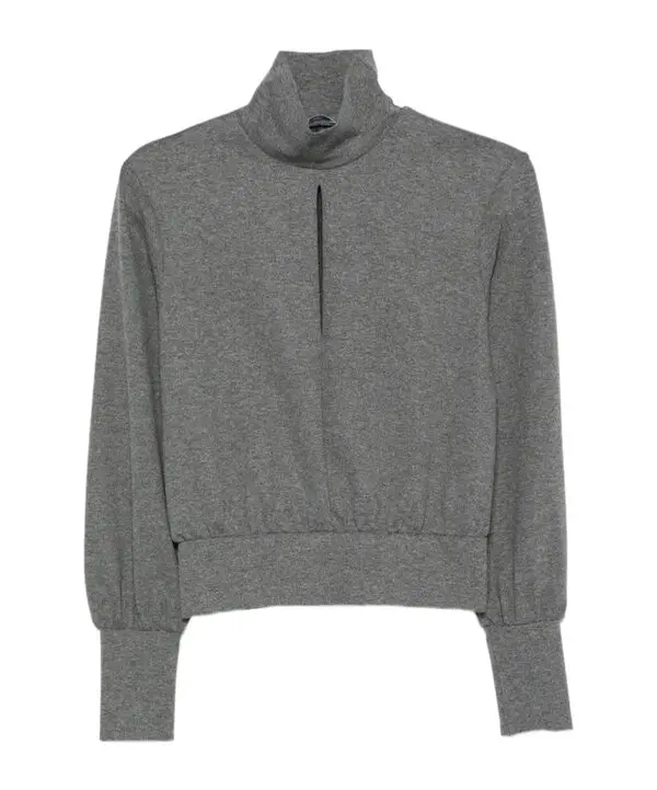 Patrizia Pepe High-neck Cutout Cropped Top
