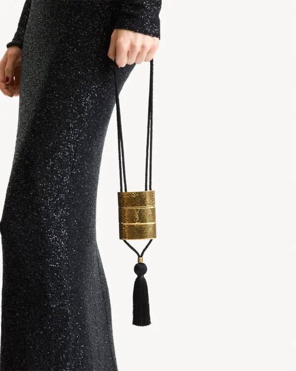 Saint Laurent Evening Opium Micro Minaudiere In Metal