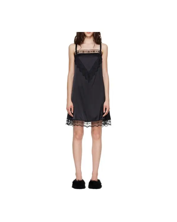 Simone Rocha Square-neck Lace-trim Dress