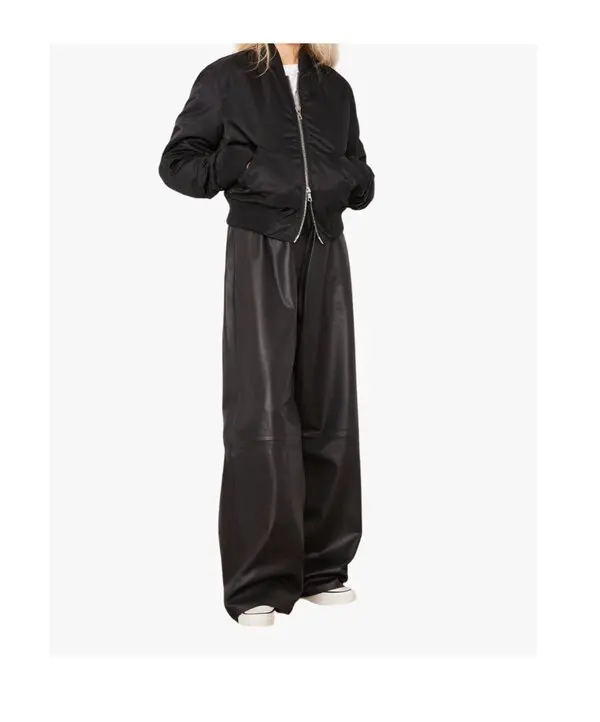 Officine Générale Joni Wide-leg Leather Trousers