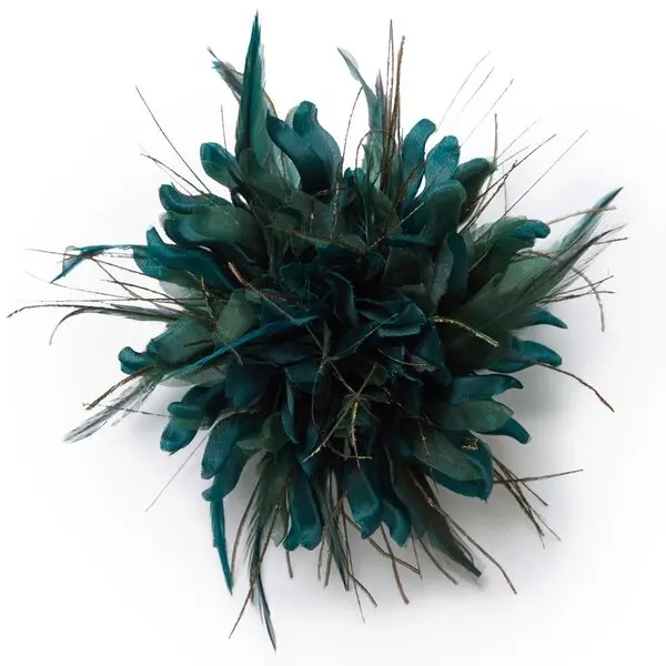 HELENA SIMON The Peacock Dahlia Duster Floral Brooch
