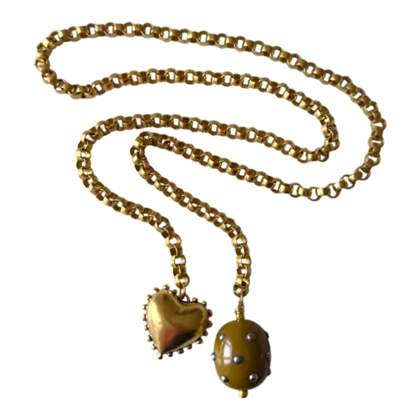 SCCOLLECTION Bonnie Wrap-up Necklace Olive Mixed Metal