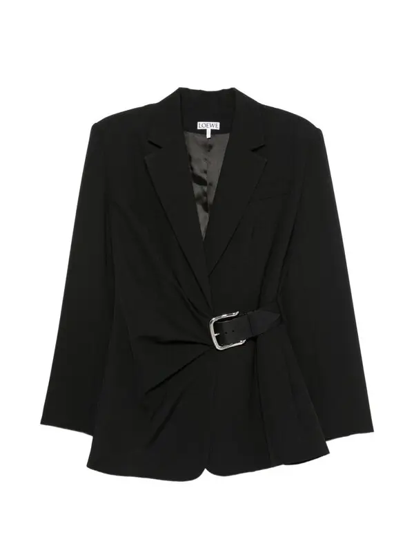 Loewe Wool Draped Jacket - Black
