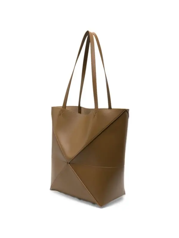 Loewe Puzzle Fold Medium Leather Tote - Brown