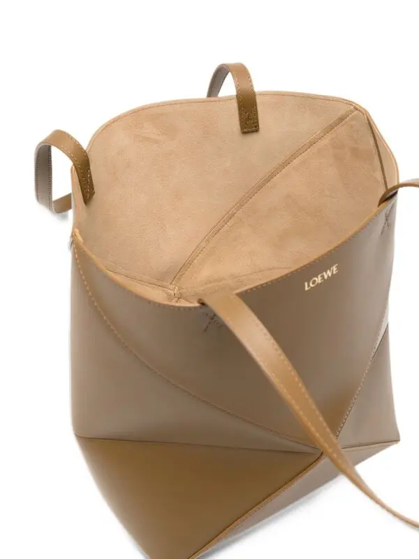 Loewe Puzzle Fold Medium Leather Tote - Brown