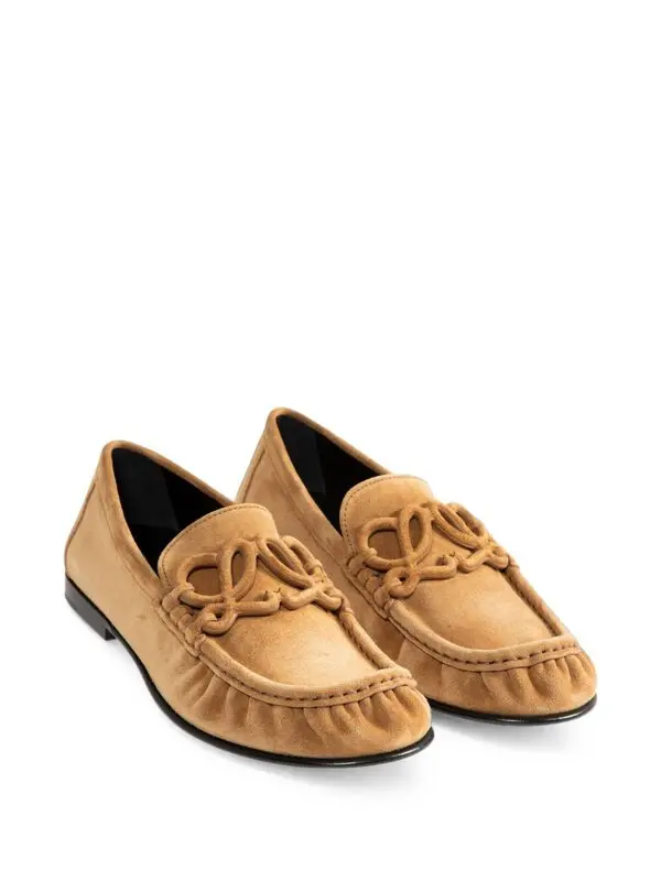 Loewe Double L Leather Loafers