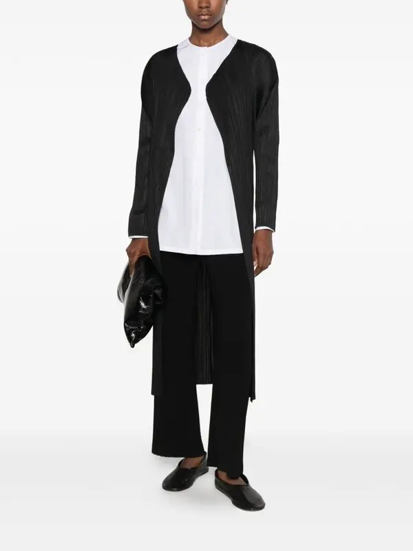 Issey Miyake Pleated Long Cardigan