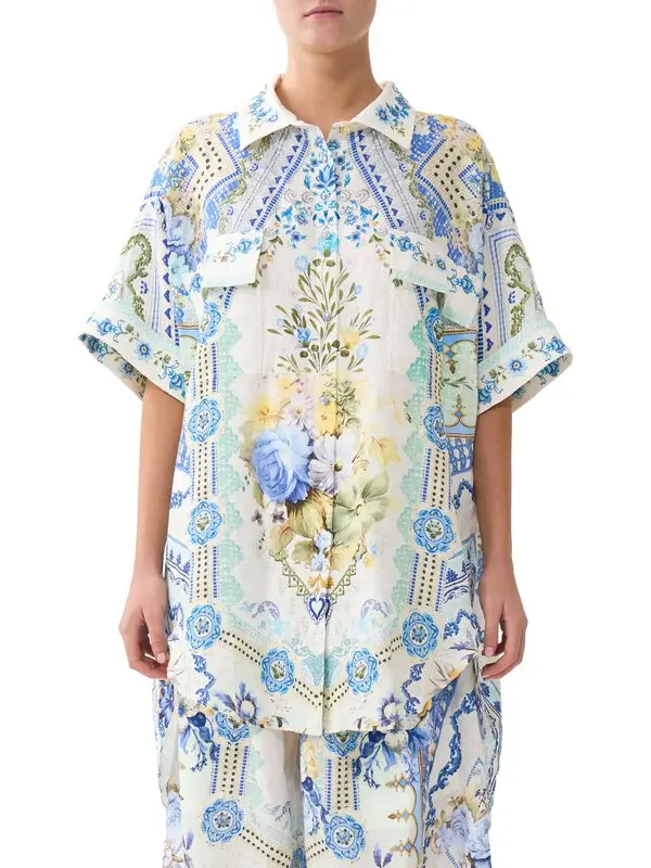 Camilla Oversized Linen Tunic Dress