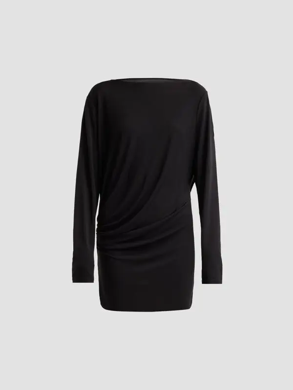 Ronny Kobo Nia Jersey Drape Mini Dress - Black