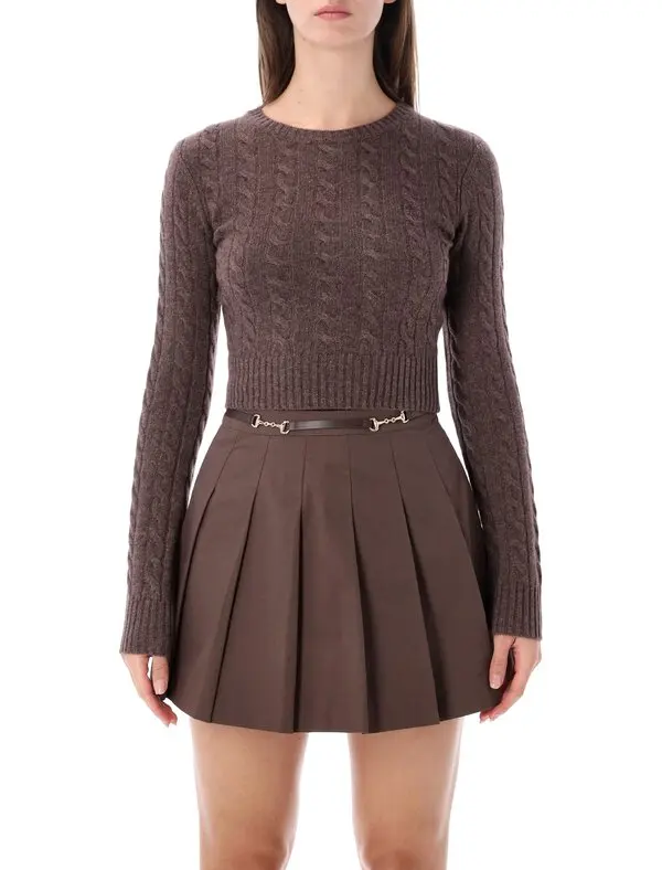 Sporty & Rich Cable Knit Crewneck Sweater