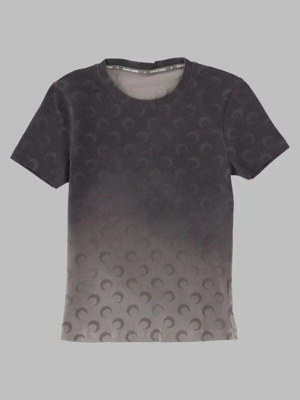 MARINE SERRE Cotton Jersey T-shirt - Grey