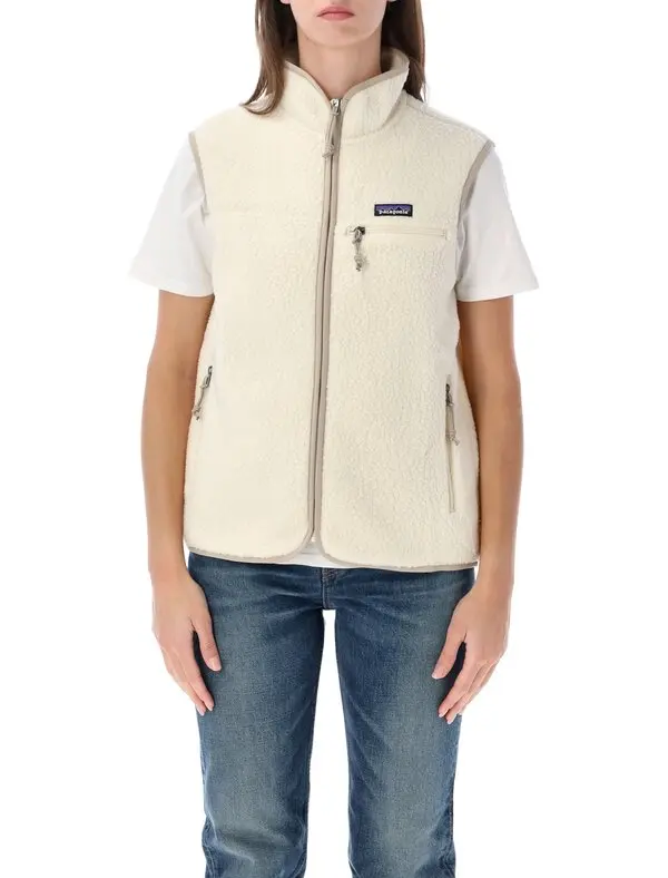Patagonia Retro Pile Fleece Vest With Zip Pockets - Beige
