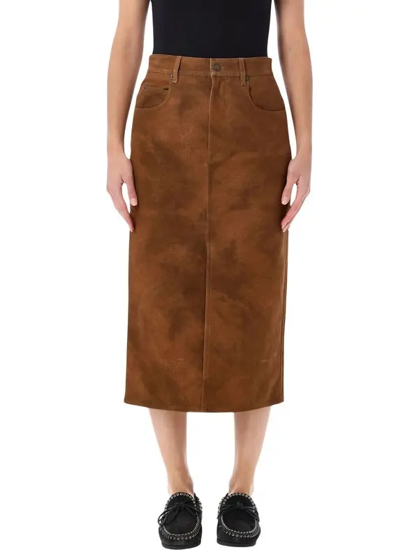 MARANT ETOILE High-waist Pencil Midi Skirt - Marrone