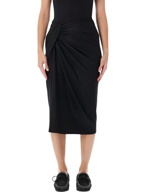 MARANT ETOILE Ruched Wrap Midi Skirt