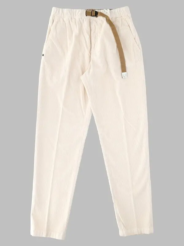 WHITE SAND Sand Trousers For In Cotton-lyocell Stretch Blend