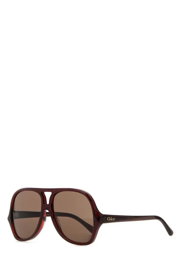 Chloé Burgundy Acetate Statement Sunglasses