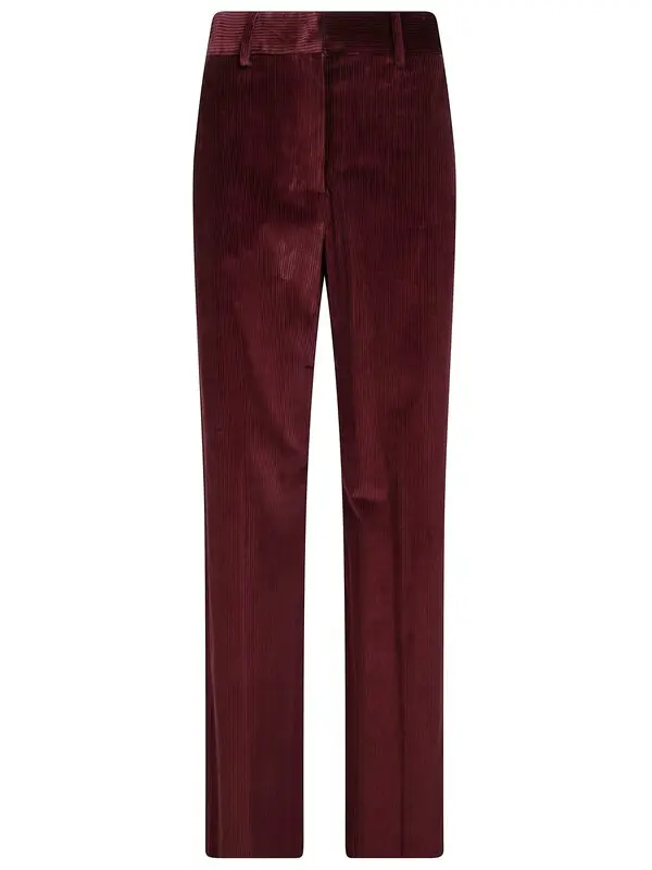 Max Mara Wide-leg Velvet Pants With Fine Stripe Detail