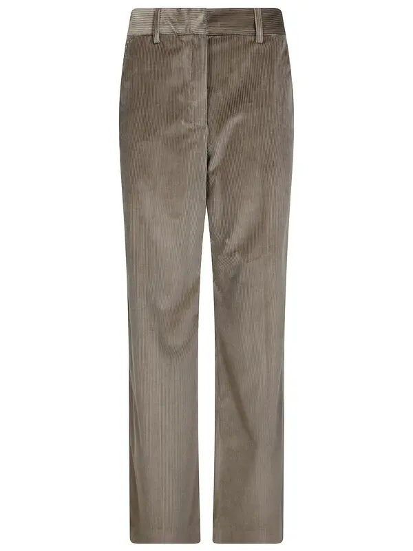 Max Mara Wide-leg Velvet Striped Pants