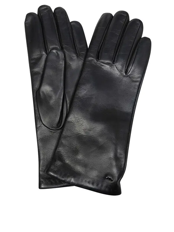 Max Mara Wkasenapeshort Leather Gloves - Nero