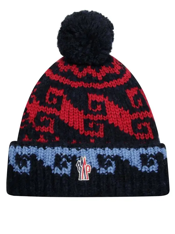 Moncler Monochrome Rib-knit Beanie Hat - Multicolor