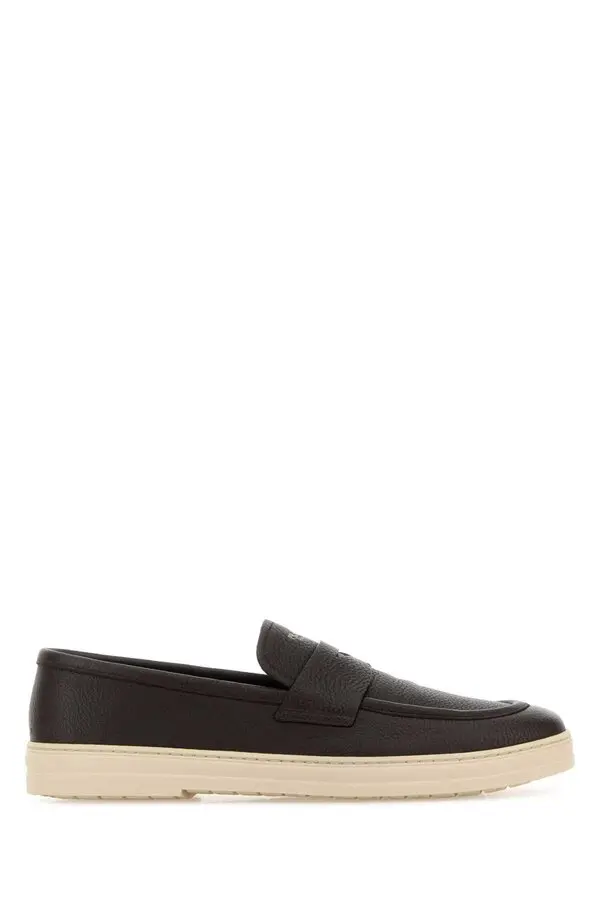 Prada Textured Leather Loafers