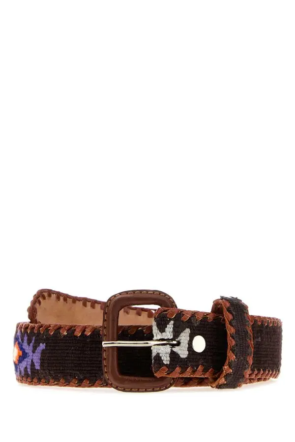 LATCH Suede Mini Belt With Silver Metal Finish