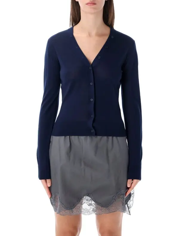 Gimaguas V-neck Button Front Cardigan - Blue