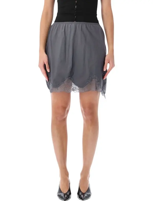 Gimaguas Lace-trim Mini Skirt - Charcoal