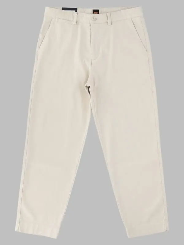 BOSS Belted Tailored Trousers - Beige