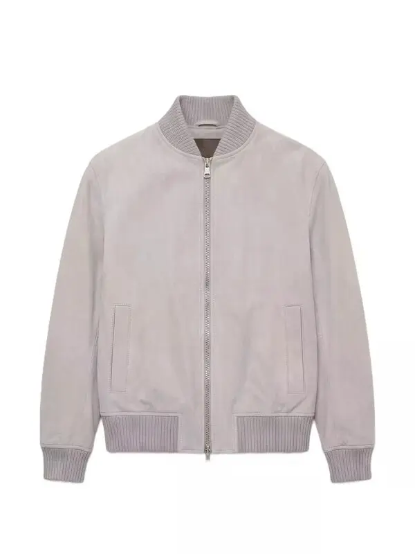 Herno Suede Bomber Jacket - Grey