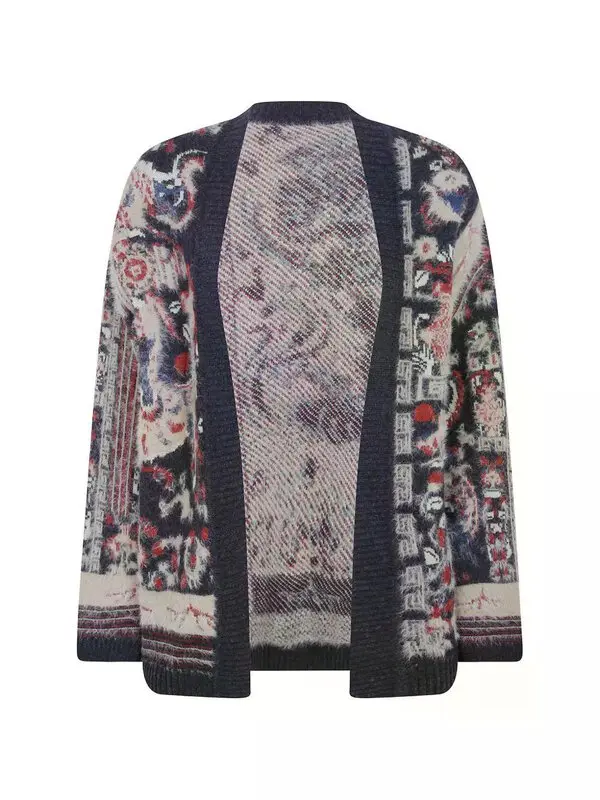 HUI MILANO Doubtless Intarsia-knit Cardigan - Neutrals