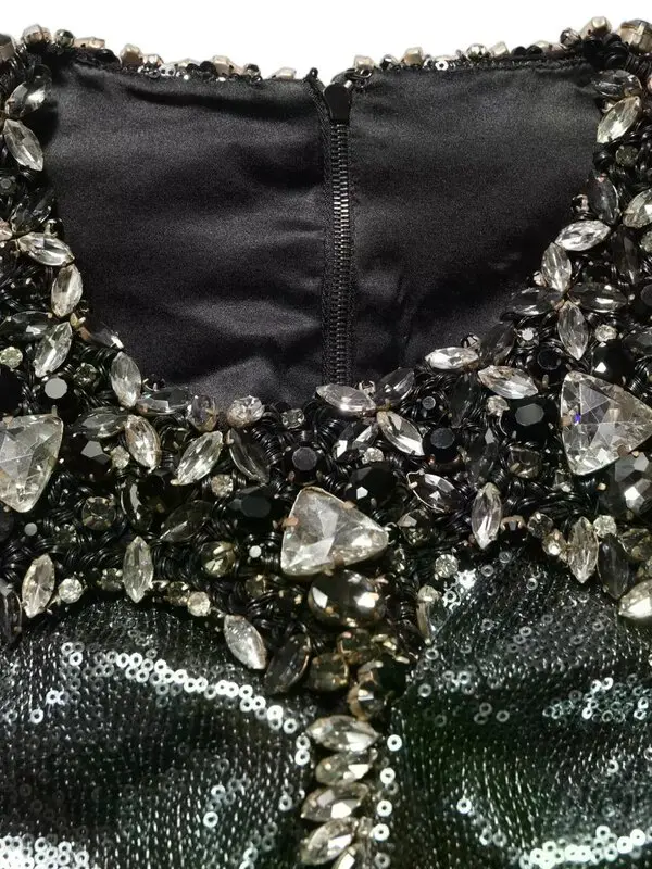Dolce & Gabbana Sequin-embellished Crystal-neckline Blouse