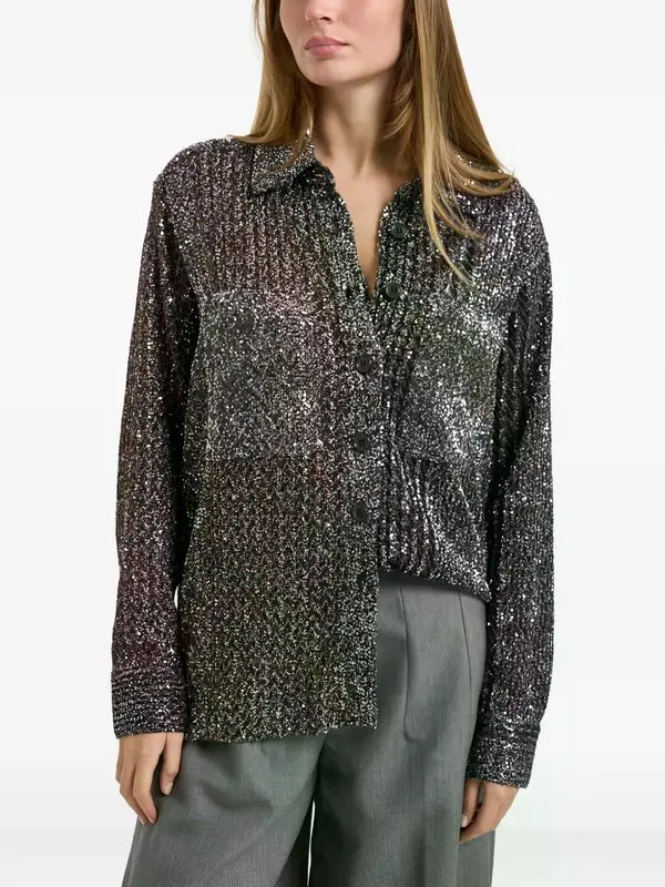 Missoni Sequin-embellished Zigzag-knit Shirt