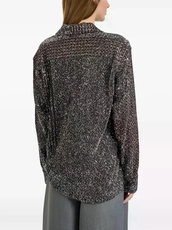 Missoni Sequin-embellished Zigzag-knit Shirt
