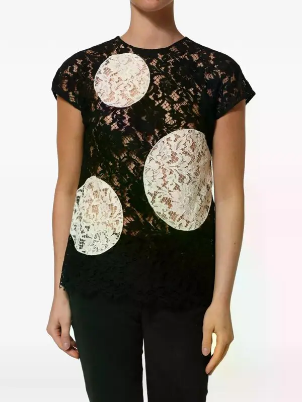Dolce & Gabbana Polka-dot Lace Blouse - Black