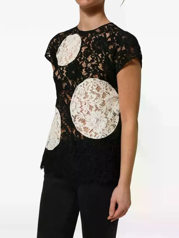 Dolce & Gabbana Polka-dot Lace Blouse - Black