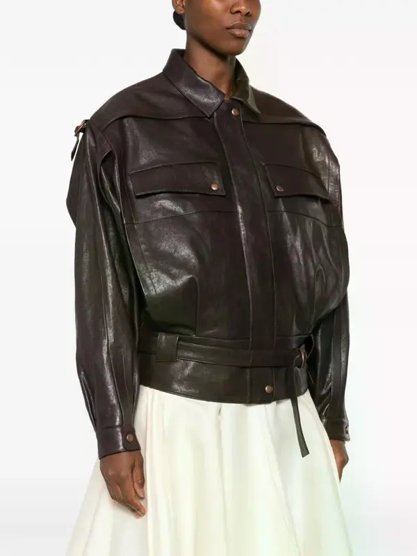 Magda Butrym Belted Leather Jacket