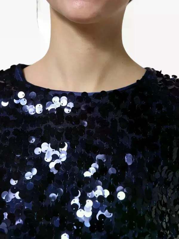 Dolce & Gabbana Sequin-embellished Cropped Blouse - Blue