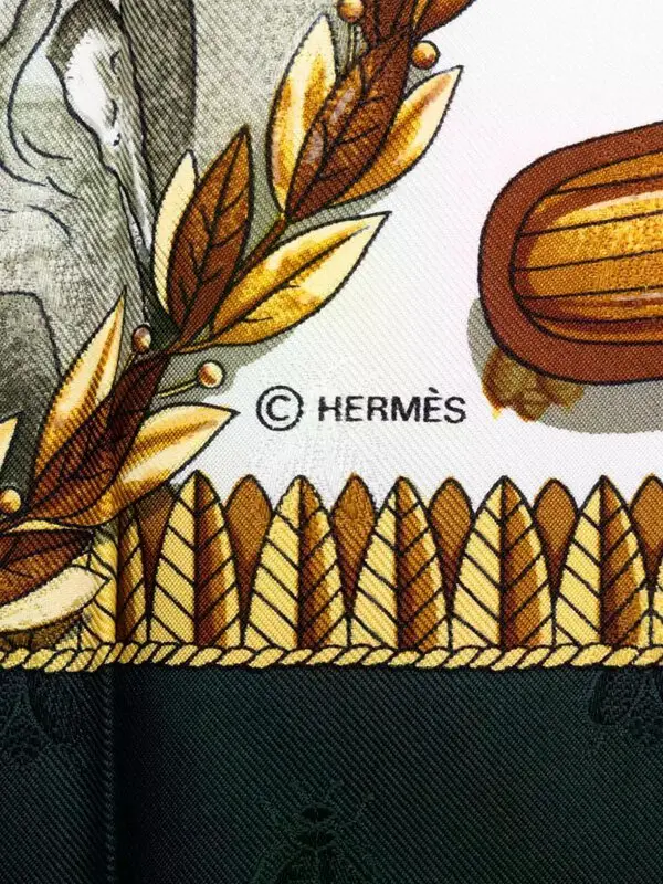 Hermès 20th Century Napoleon Silk Scarf 90 Scarves - White