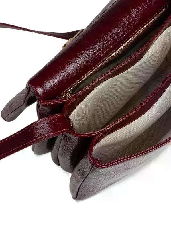 THEMOIRE Chio Crinkled-effect Shoulder Bag - Red