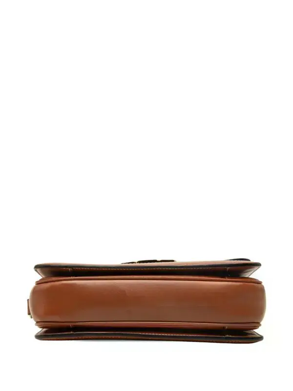 Celine 2020 Classique Triomphe Coated Canvas And Calfskin Triomphe Crossbody Bag - Brown