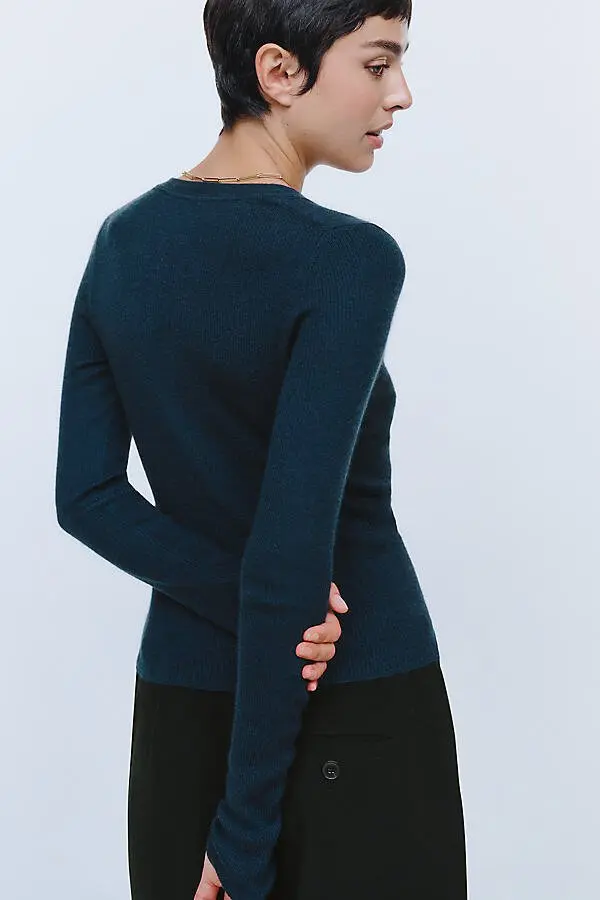 Maeve Markie 100% Cashmere Cardigan - Navy