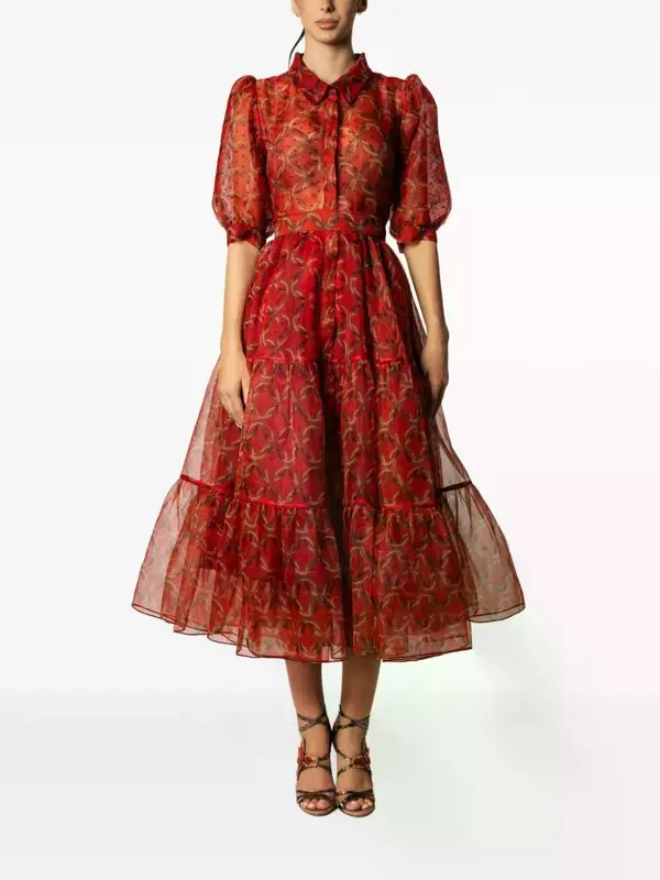 MIAU BY CLARA ROTESCU Ludovica Midi Dress - Red