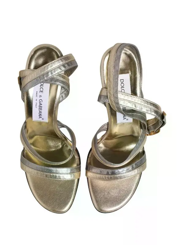 Dolce & Gabbana Metallic-effect Wedge Sandals