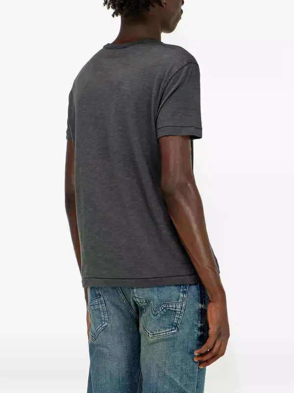 DIESEL® T-shirt In Slub-jersey With Crack Print